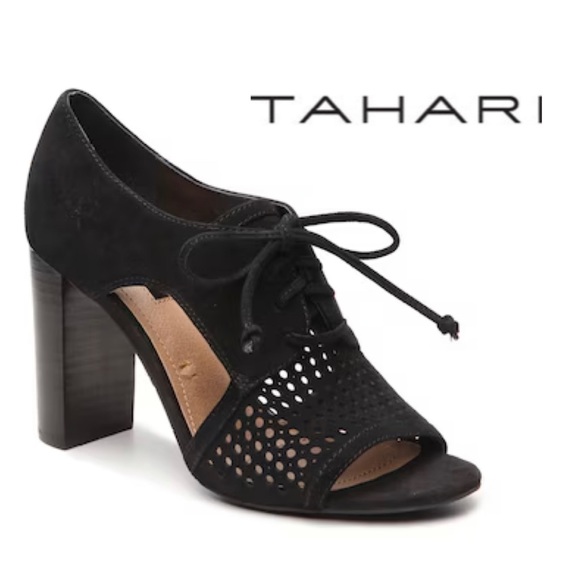 Tahari | Shoes | Tahari Black Suede Block Heels | Poshmark